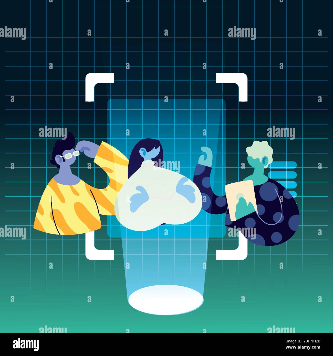 people sharing work methods online vector illustration design Stock ...