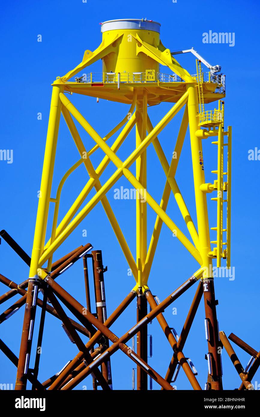Wind turbine manufacturing finishing off and painting before delivery ...