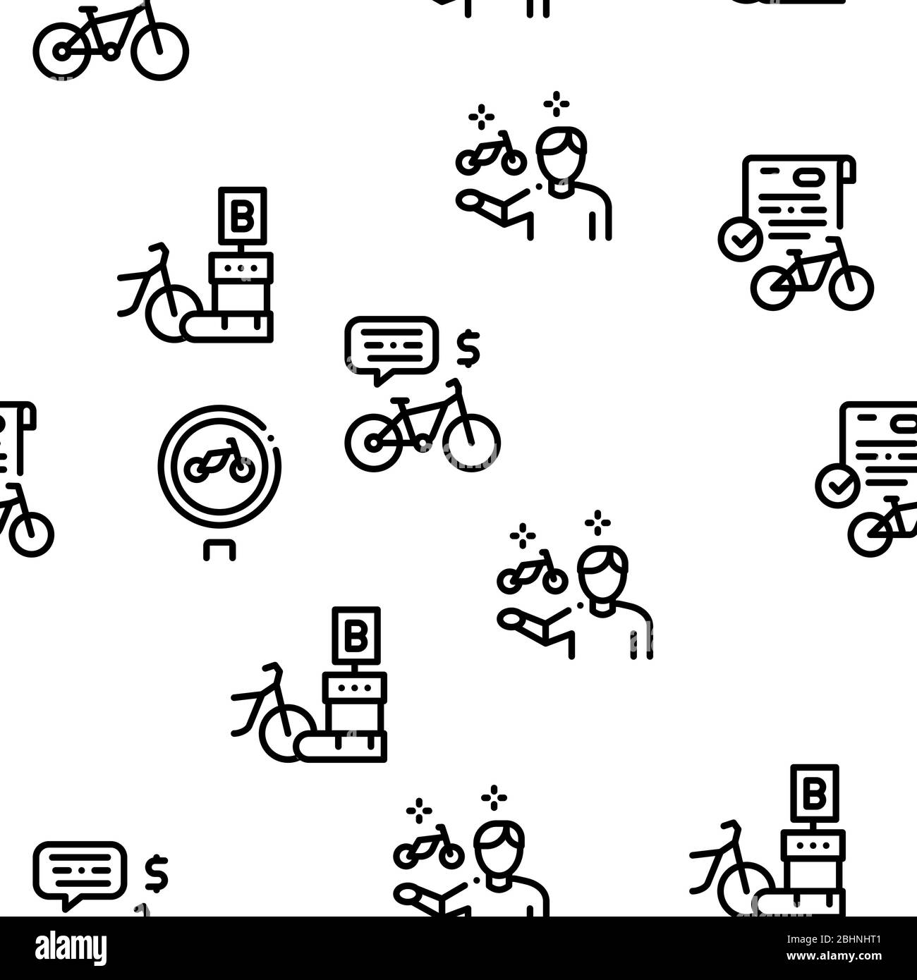 Bike Sharing Business Seamless Pattern Vector Stock Vector Image & Art ...