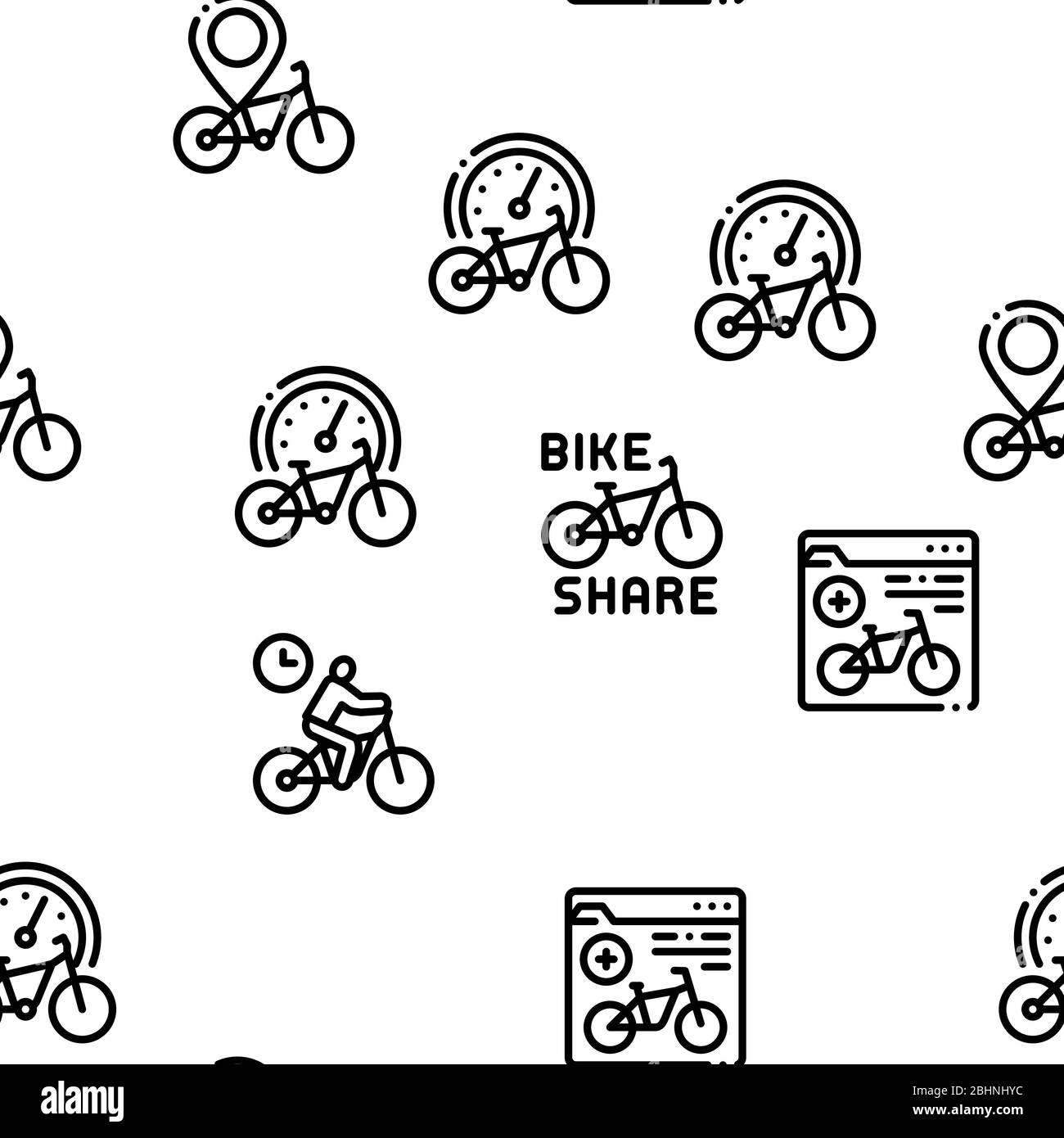 Bike Sharing Business Seamless Pattern Vector Stock Vector Image & Art ...