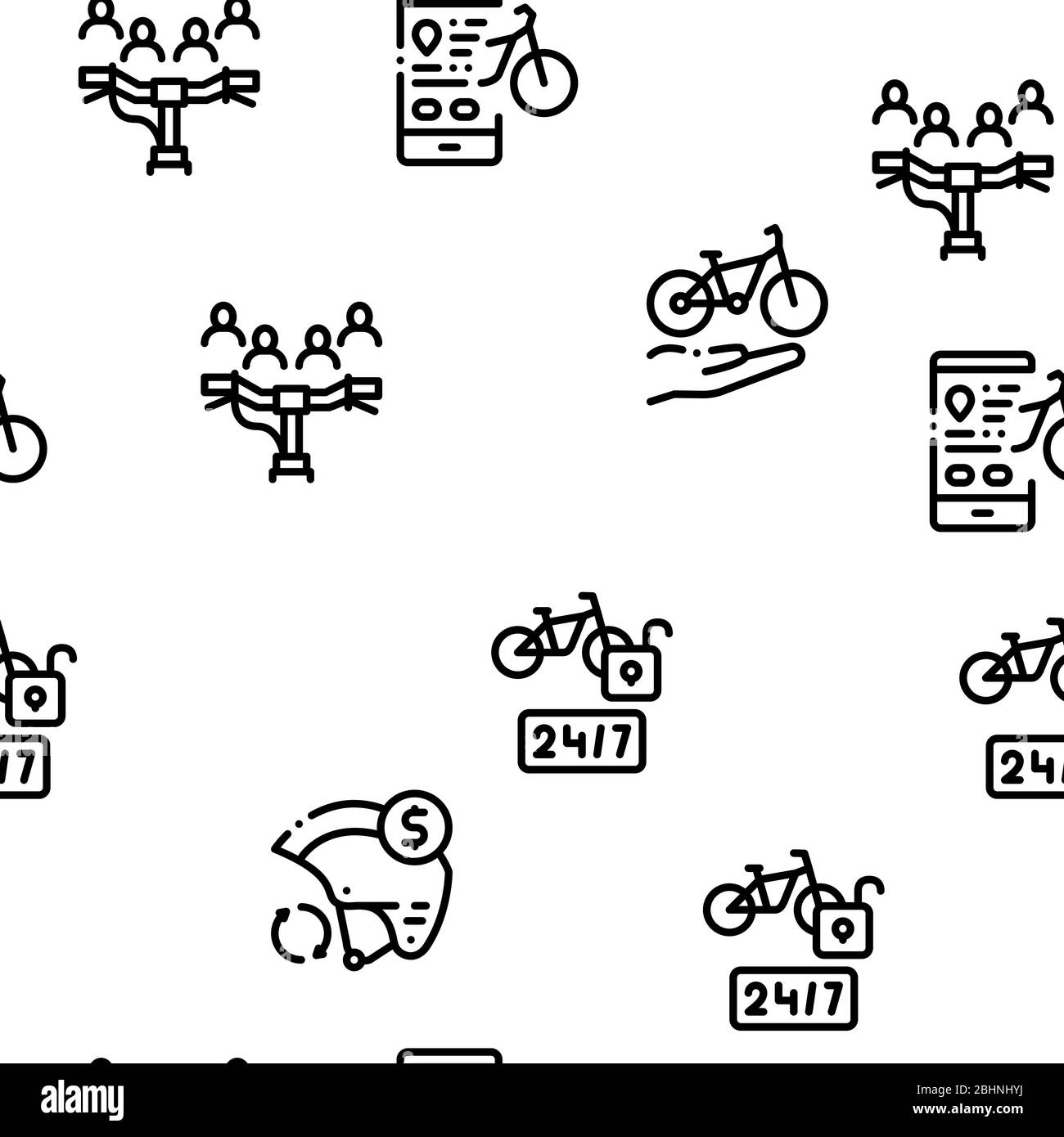 Bike Sharing Business Seamless Pattern Vector Stock Vector Image & Art ...