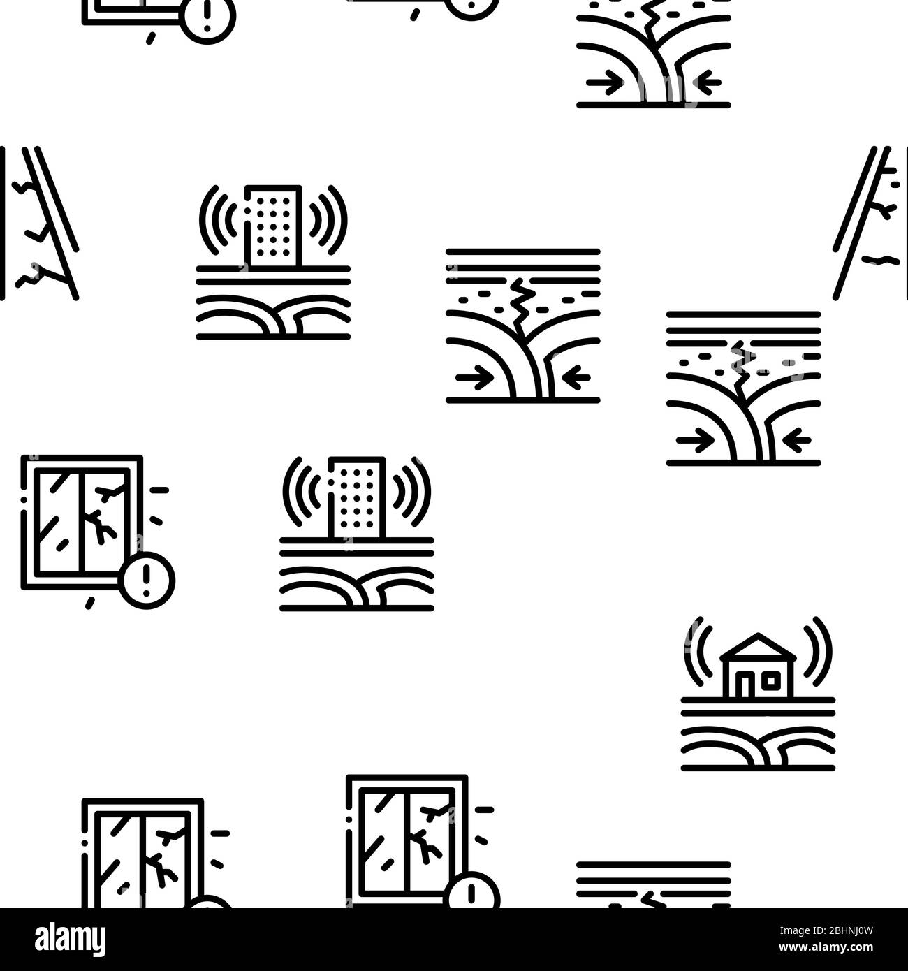 Earthquake Disaster Seamless Pattern Vector Stock Vector Image & Art ...