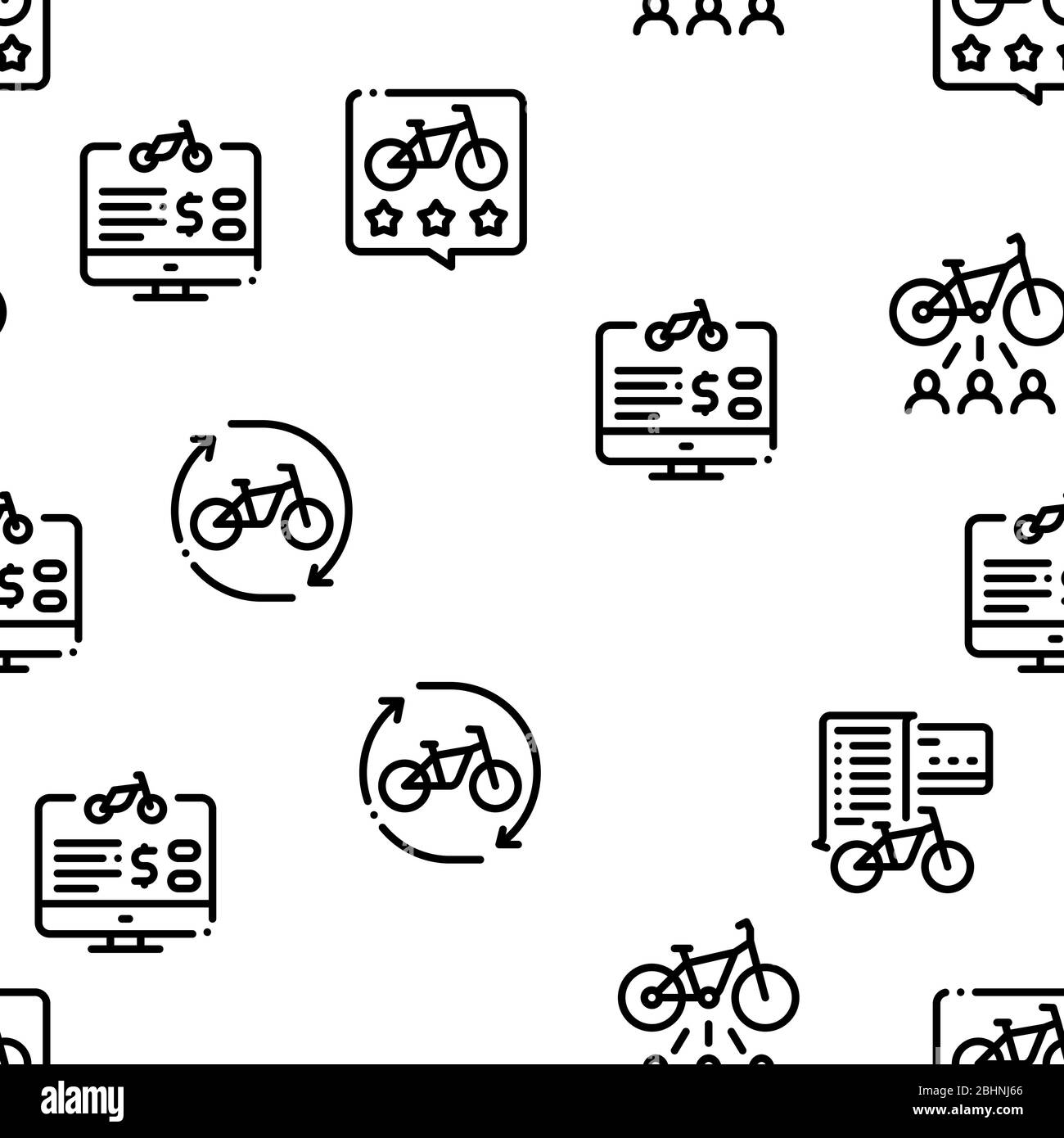 Bike Sharing Business Seamless Pattern Vector Stock Vector Image & Art ...