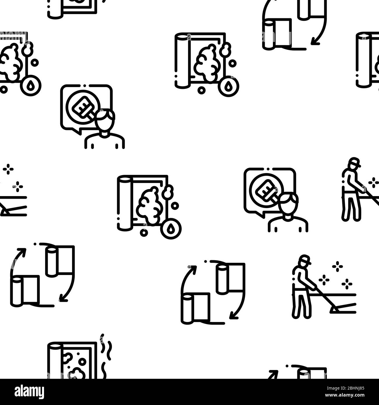 Carpet Cleaning Washing Seamless Pattern Vector Stock Vector Image ...