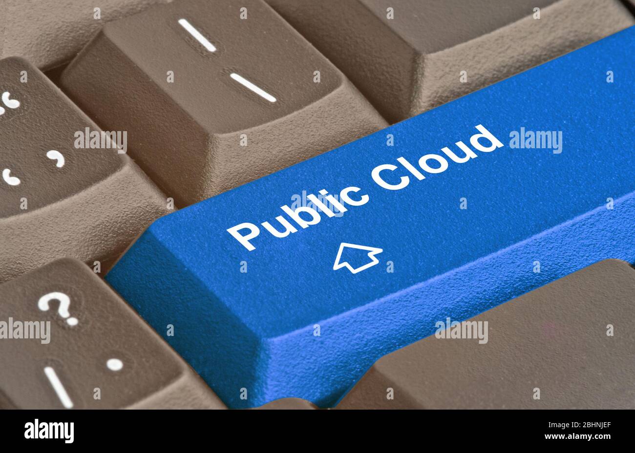 Keyboard with key for public cloud Stock Photo - Alamy
