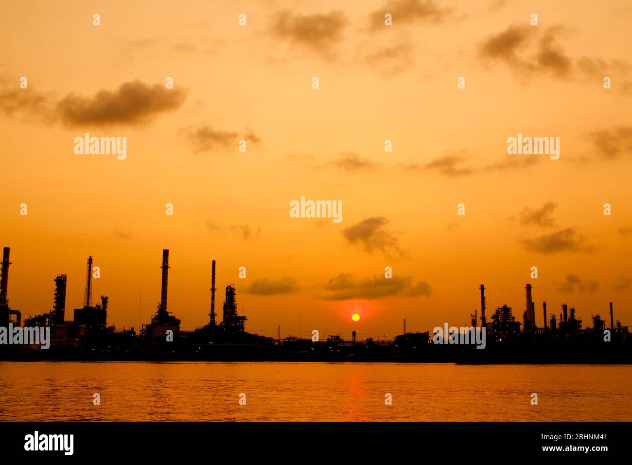 oil refinery at sunrise Stock Photo - Alamy