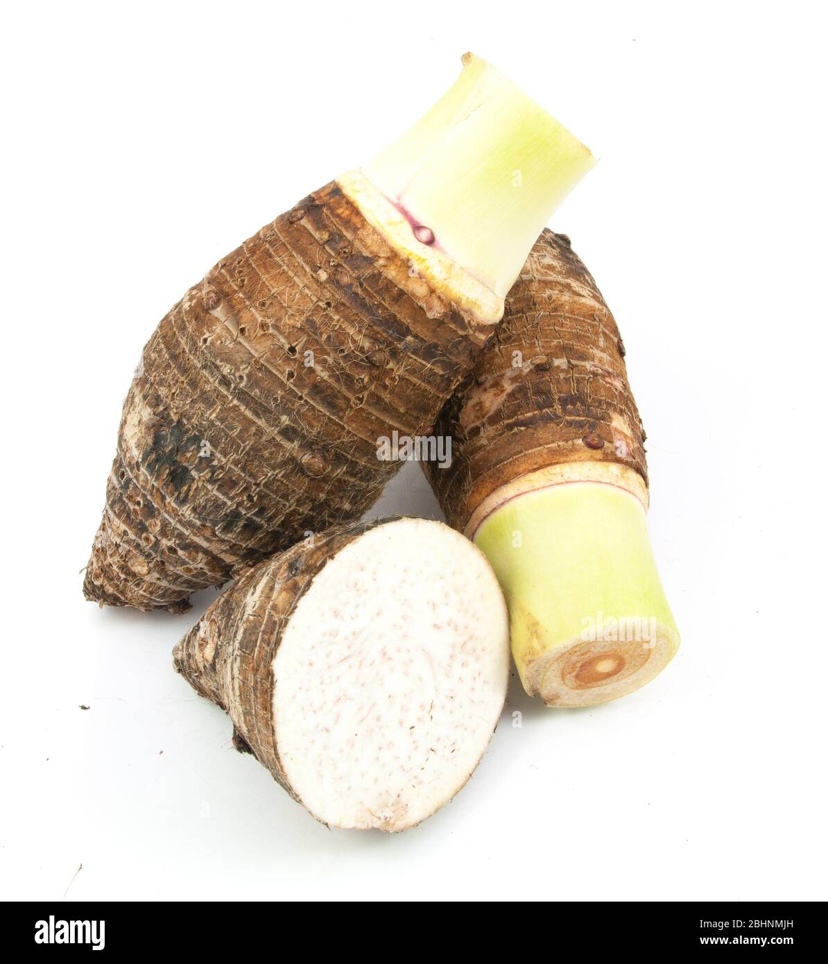 slice of taro isolated on white background Stock Photo - Alamy