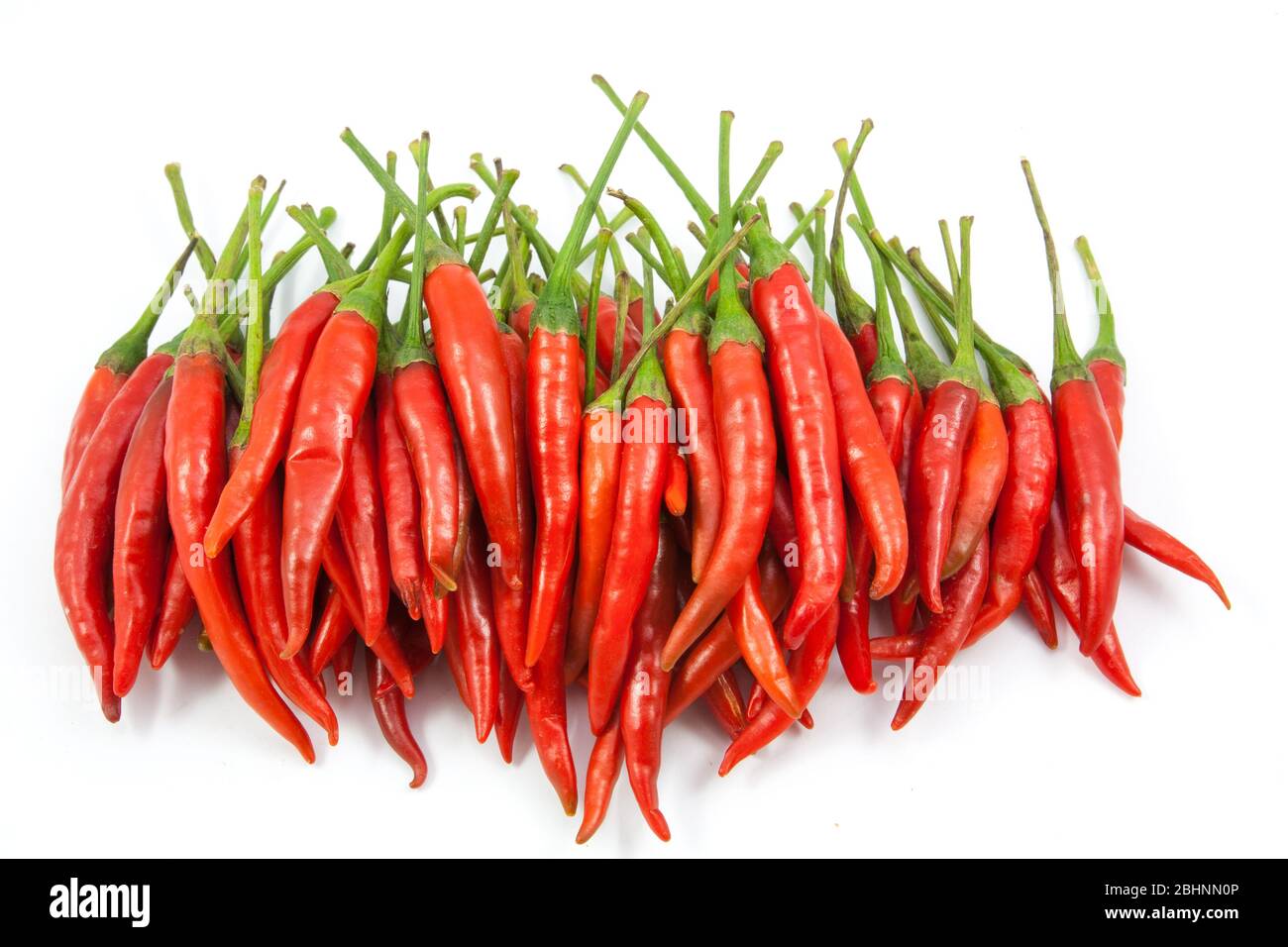 red chili peppers closeup view isolated white background Stock Photo ...