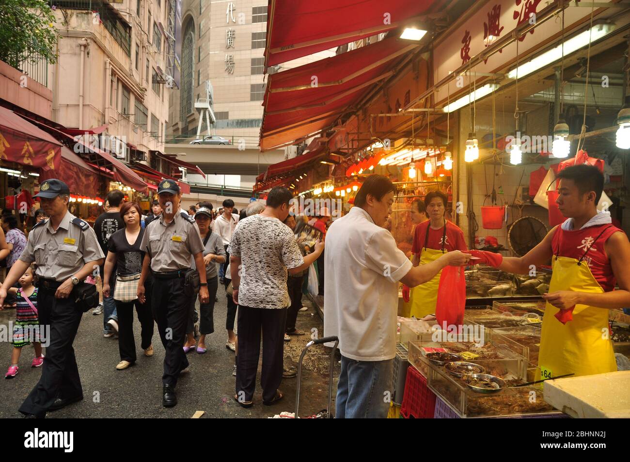 Hong Kong - 10 Jun 2013. Causeway Bay. The Meat Market. Street Food ...