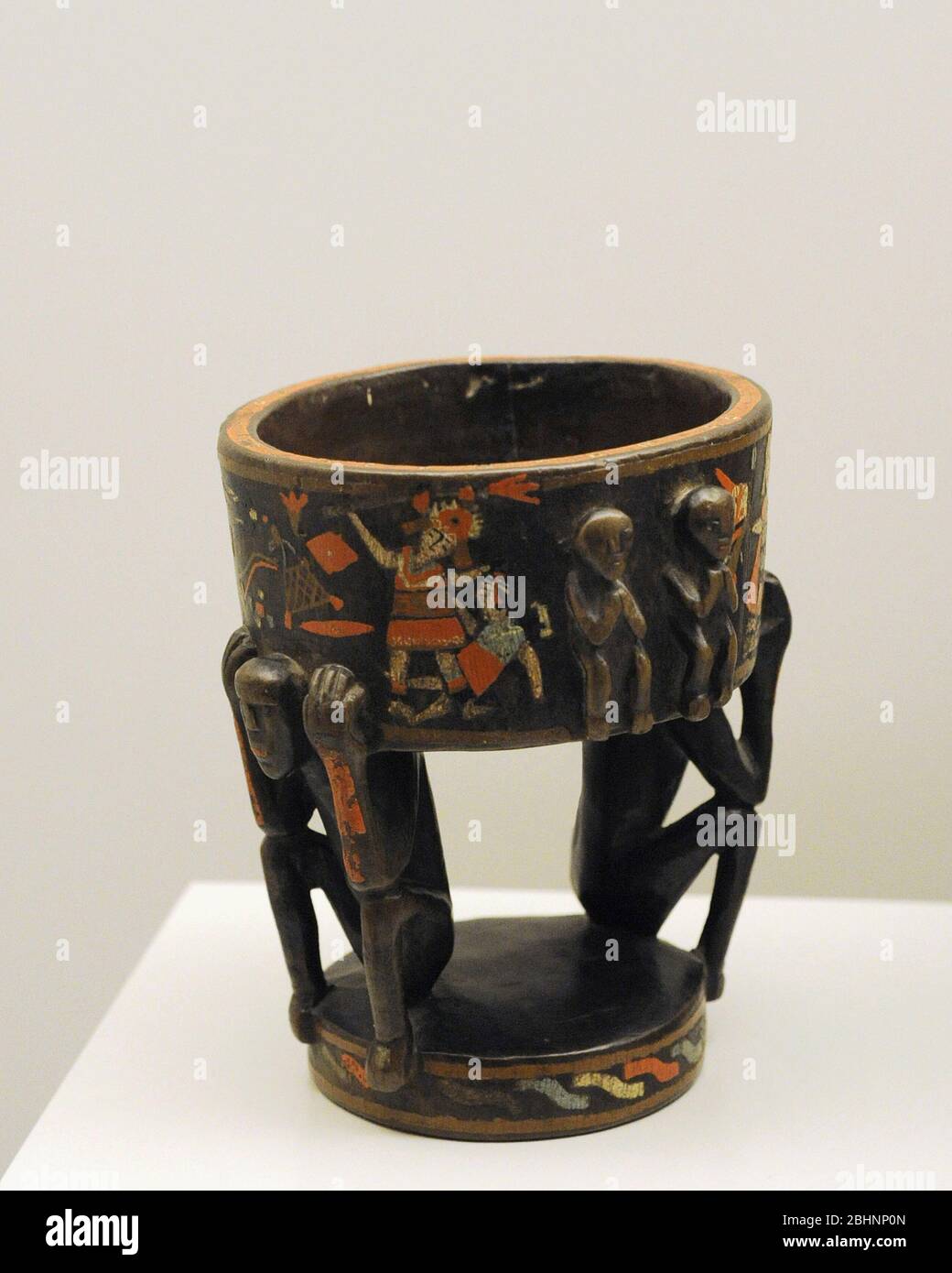 Ceremonial cup (qiru). Ancient Andean drinking vessel. Inca culture ...