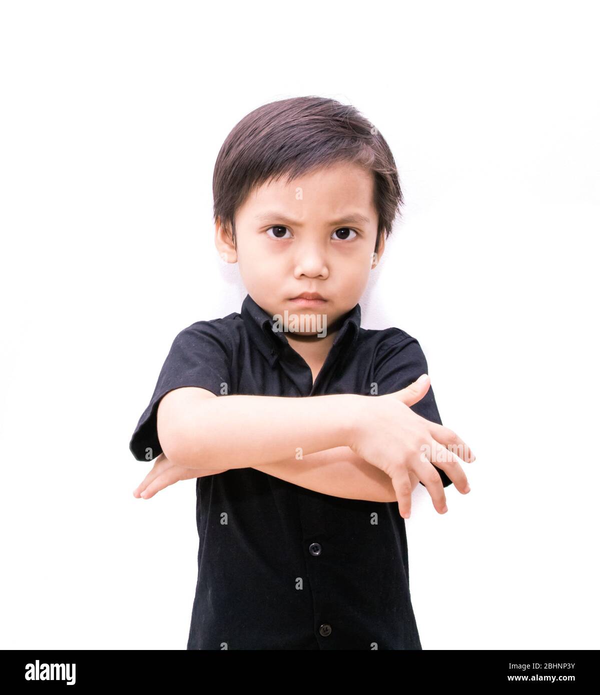 Angry asia child boy isolated Stock Photo - Alamy