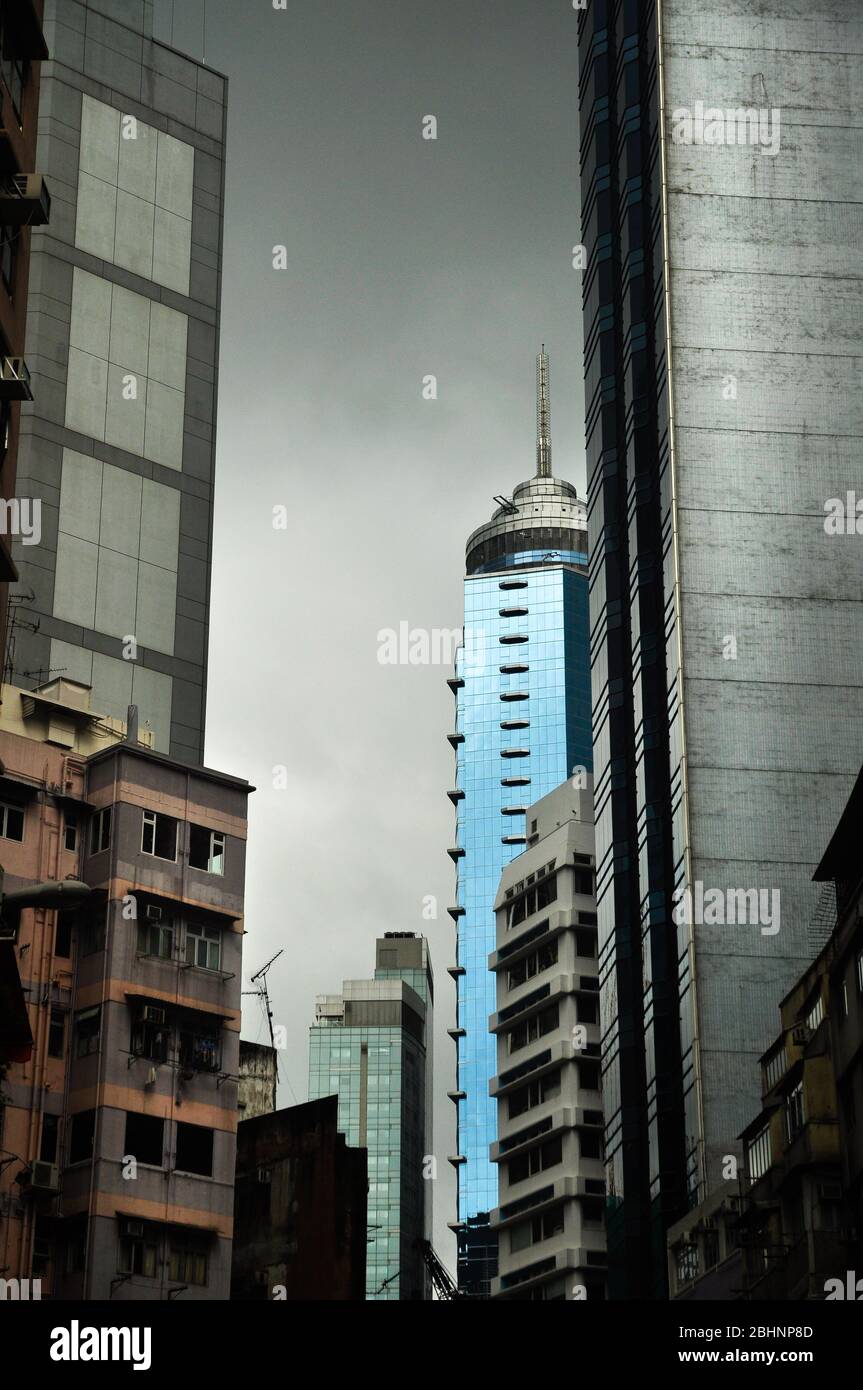 Hong Kong architecture, The Centrium skyscraper between old buildings ...