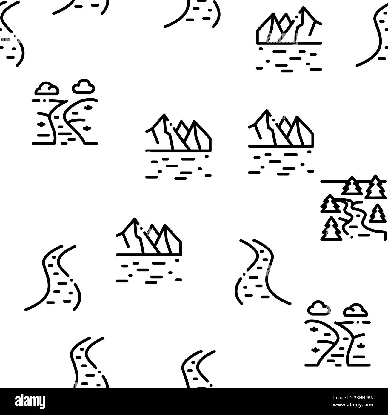 River Landscape Seamless Pattern Vector Stock Vector Image & Art - Alamy