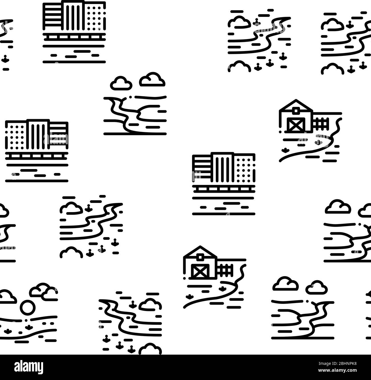 River Landscape Seamless Pattern Vector Stock Vector Image & Art - Alamy