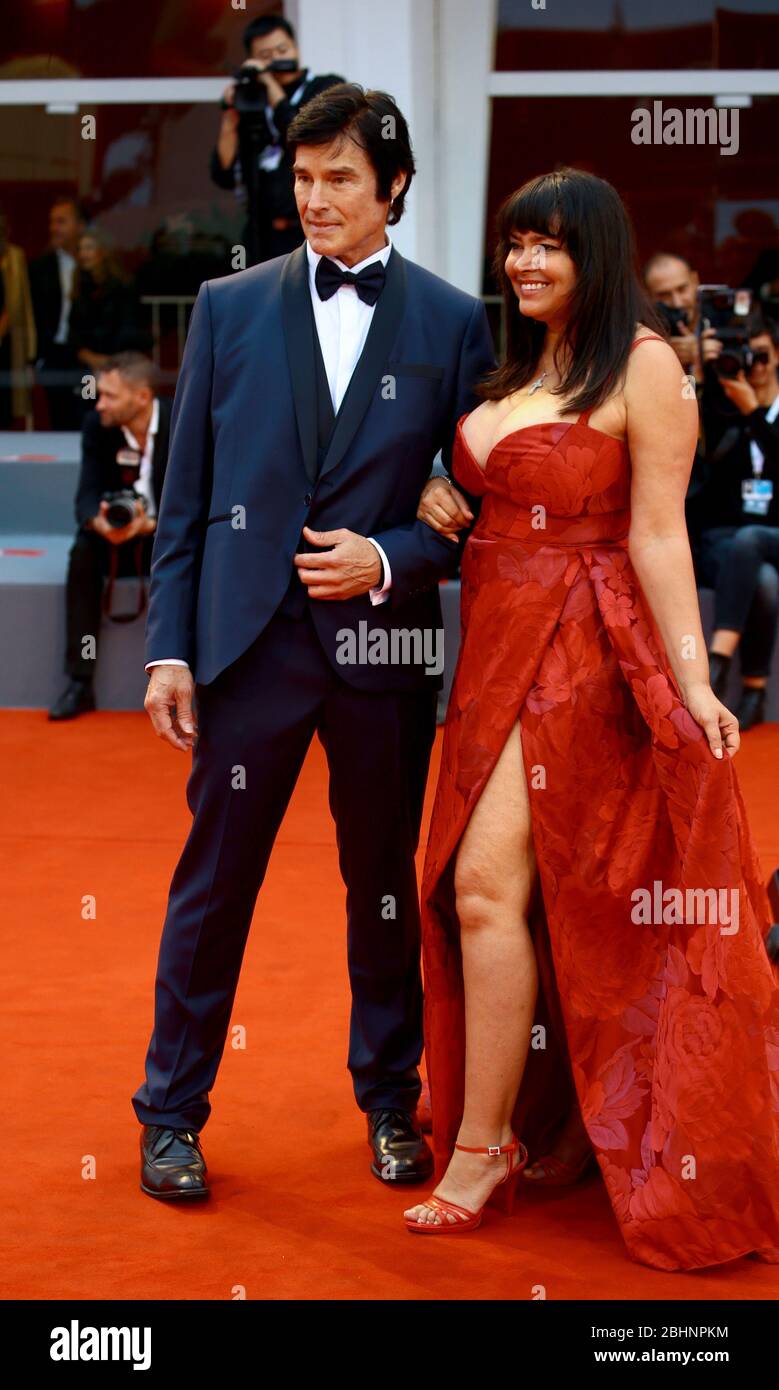 VENICE, ITALY - SEPTEMBER 07: Ronn Moss and Devin DeVasquez walks the red carpet ahead of the ...