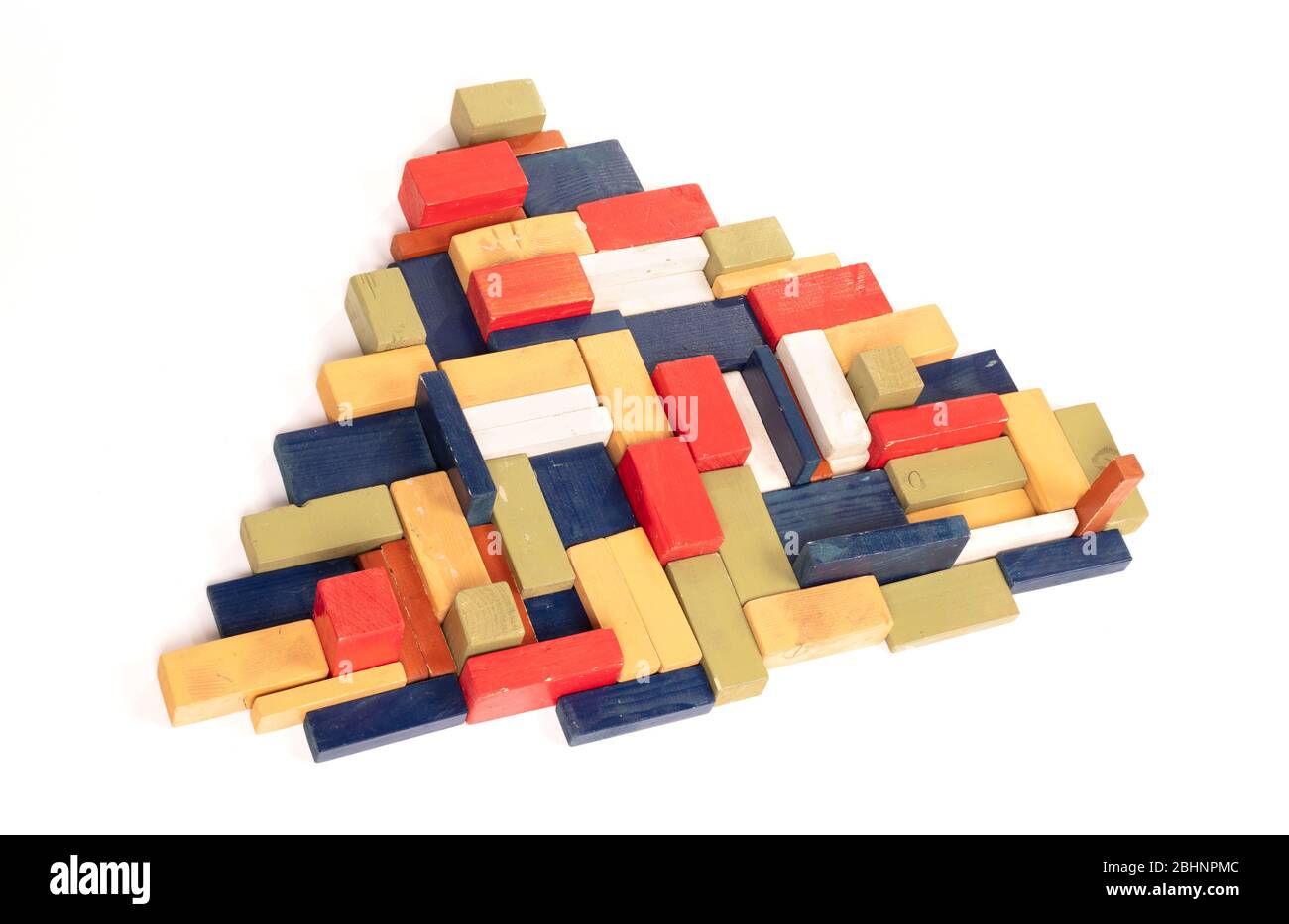 Vintage wooden blocks isolated on a white background Stock Photo - Alamy