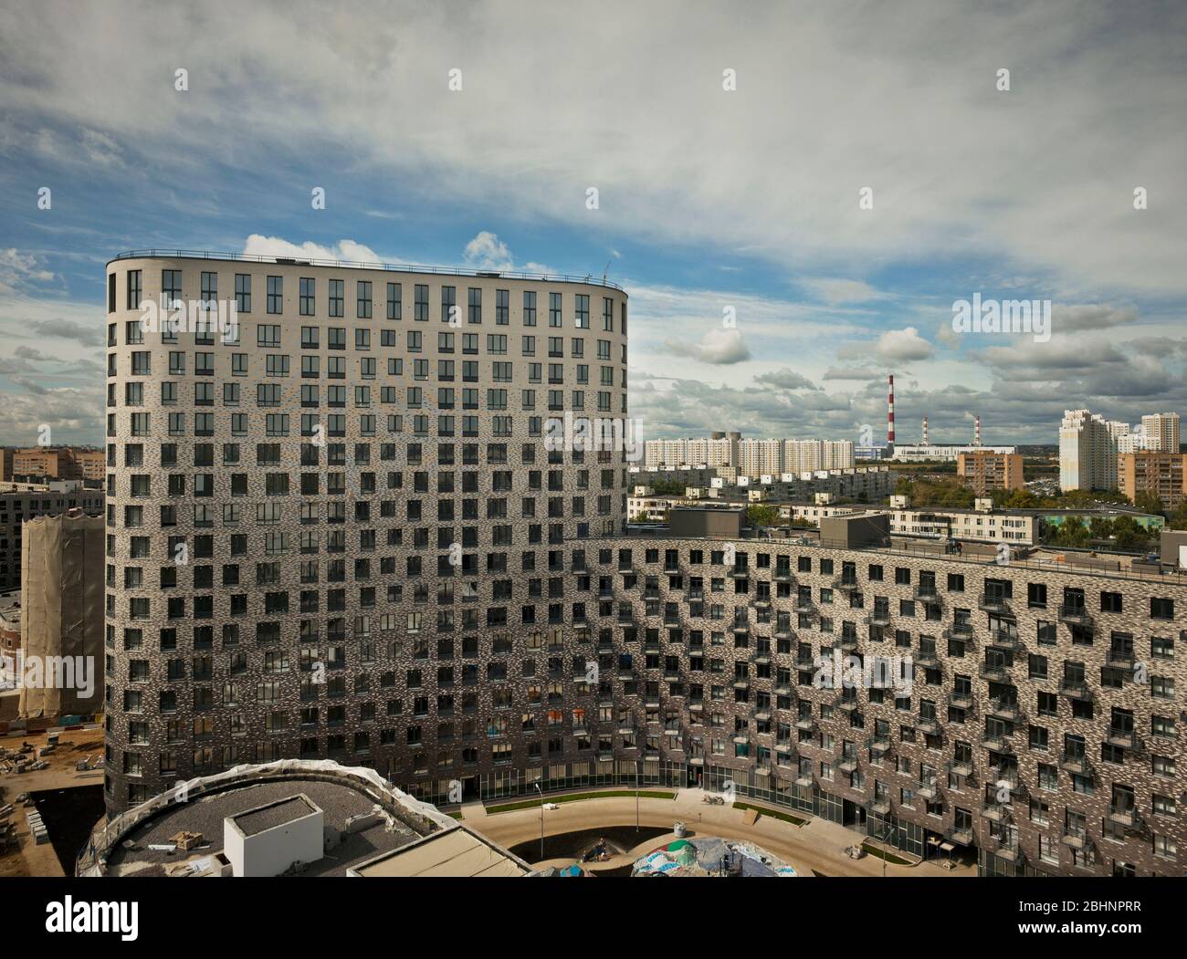 Modern designed residential house in Moscow; building exterior; modern ...