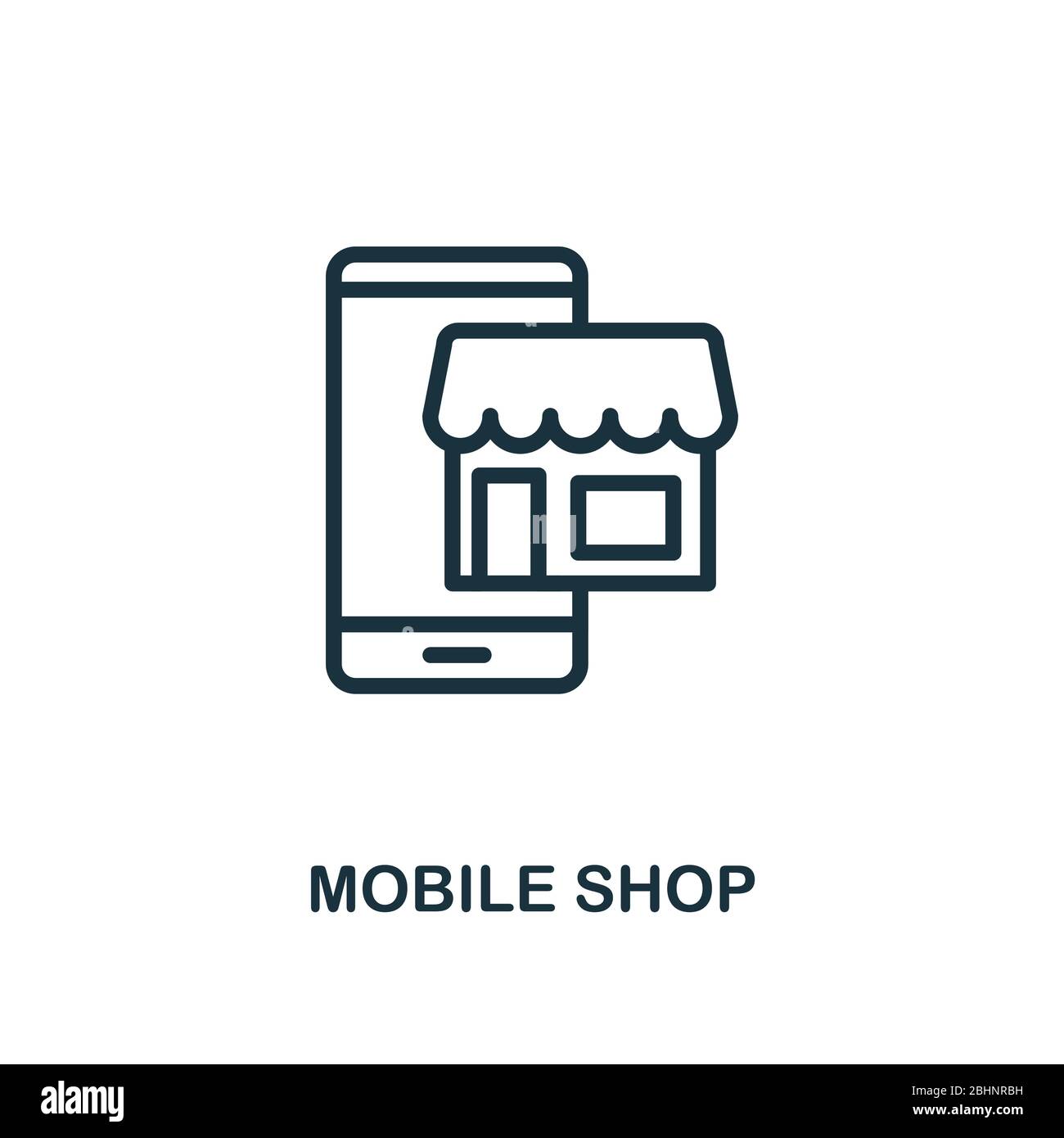Mobile Shop icon. Line style simple element from e-commerce icons ...