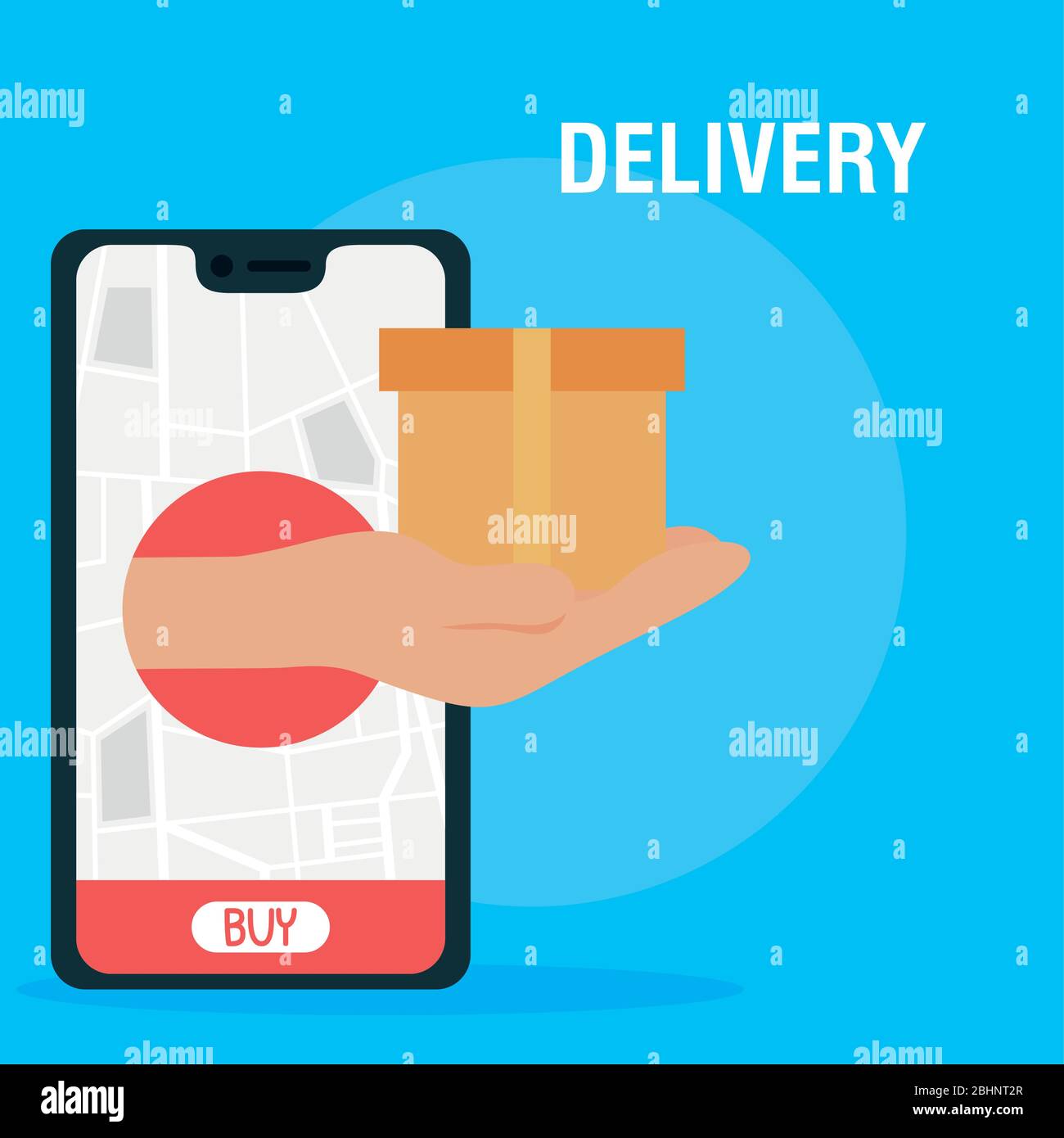 smartphone with delivery service application Stock Vector Image & Art ...
