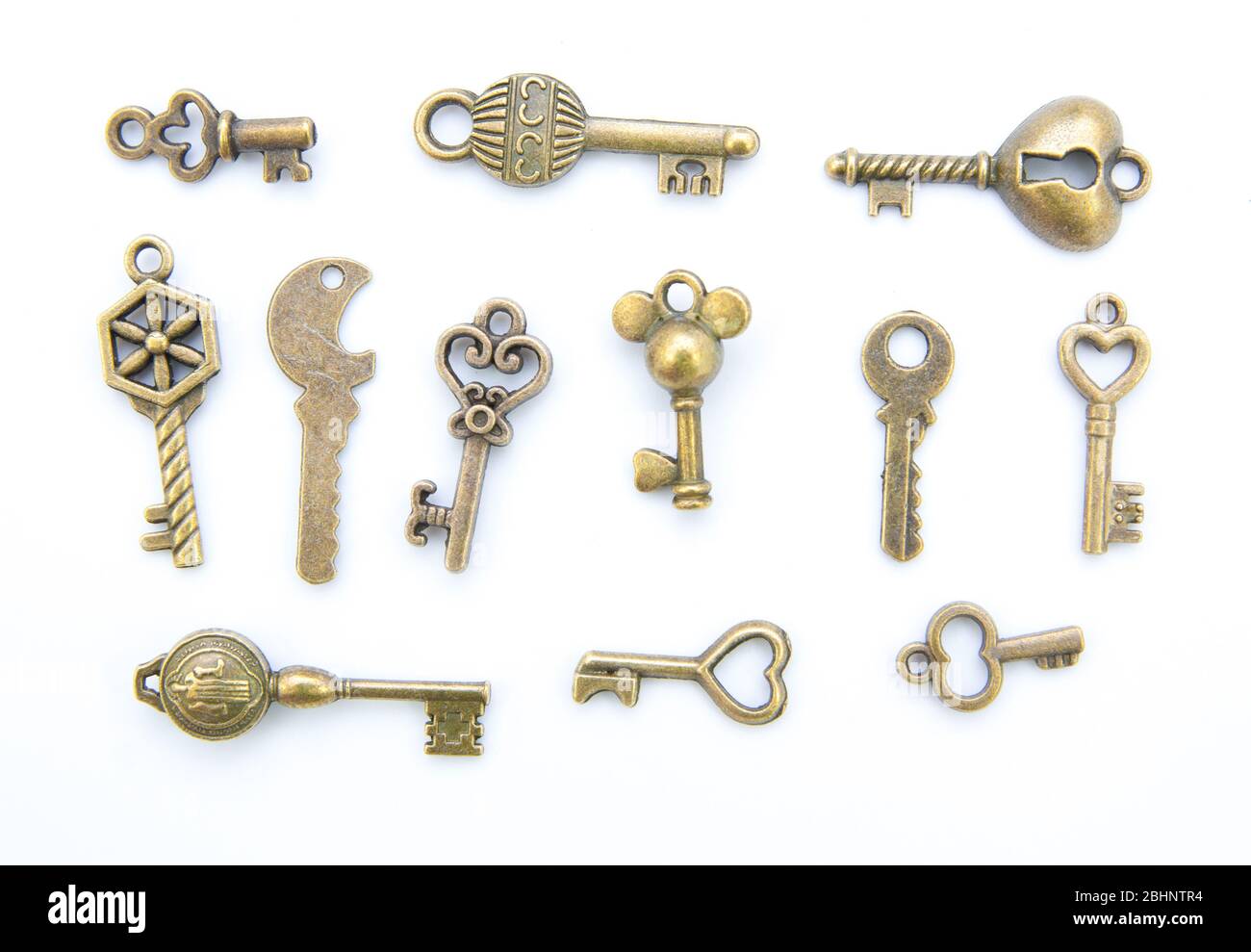 collection of old key isolated on white background without shadow Stock ...