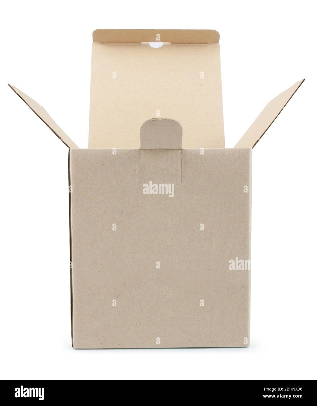 closed open cardboard box taped up and isolated on a white background ...