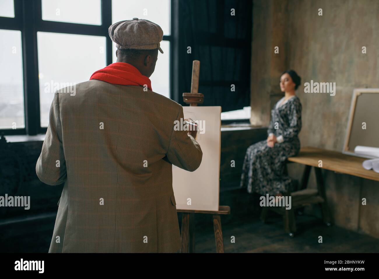 Female painter model hi-res stock photography and images - Alamy