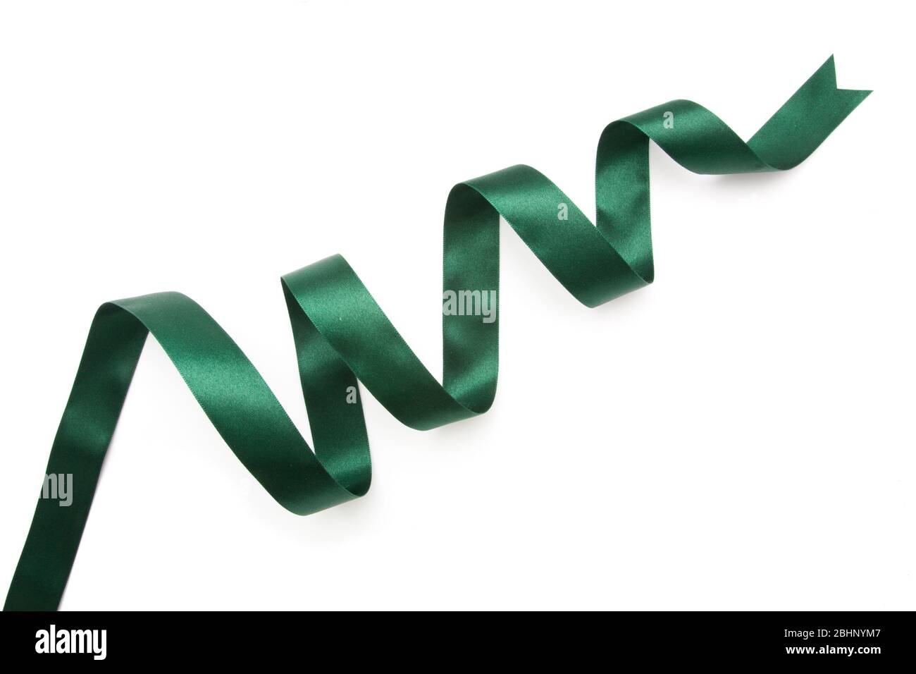 green ribbon border isolated on white background Stock Photo - Alamy