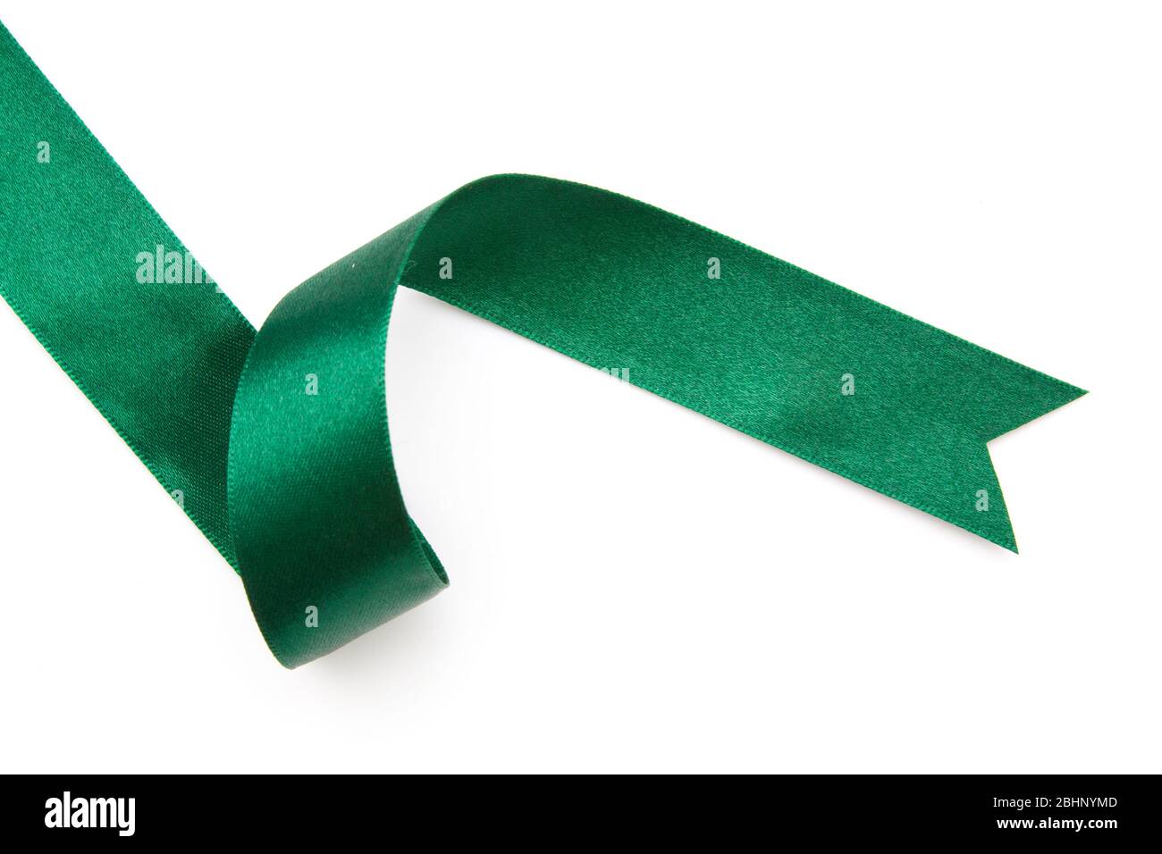 green ribbon border isolated on white background Stock Photo - Alamy