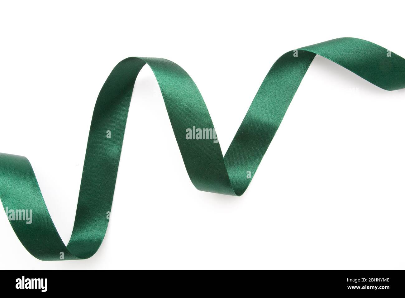 green ribbon border isolated on white background Stock Photo - Alamy