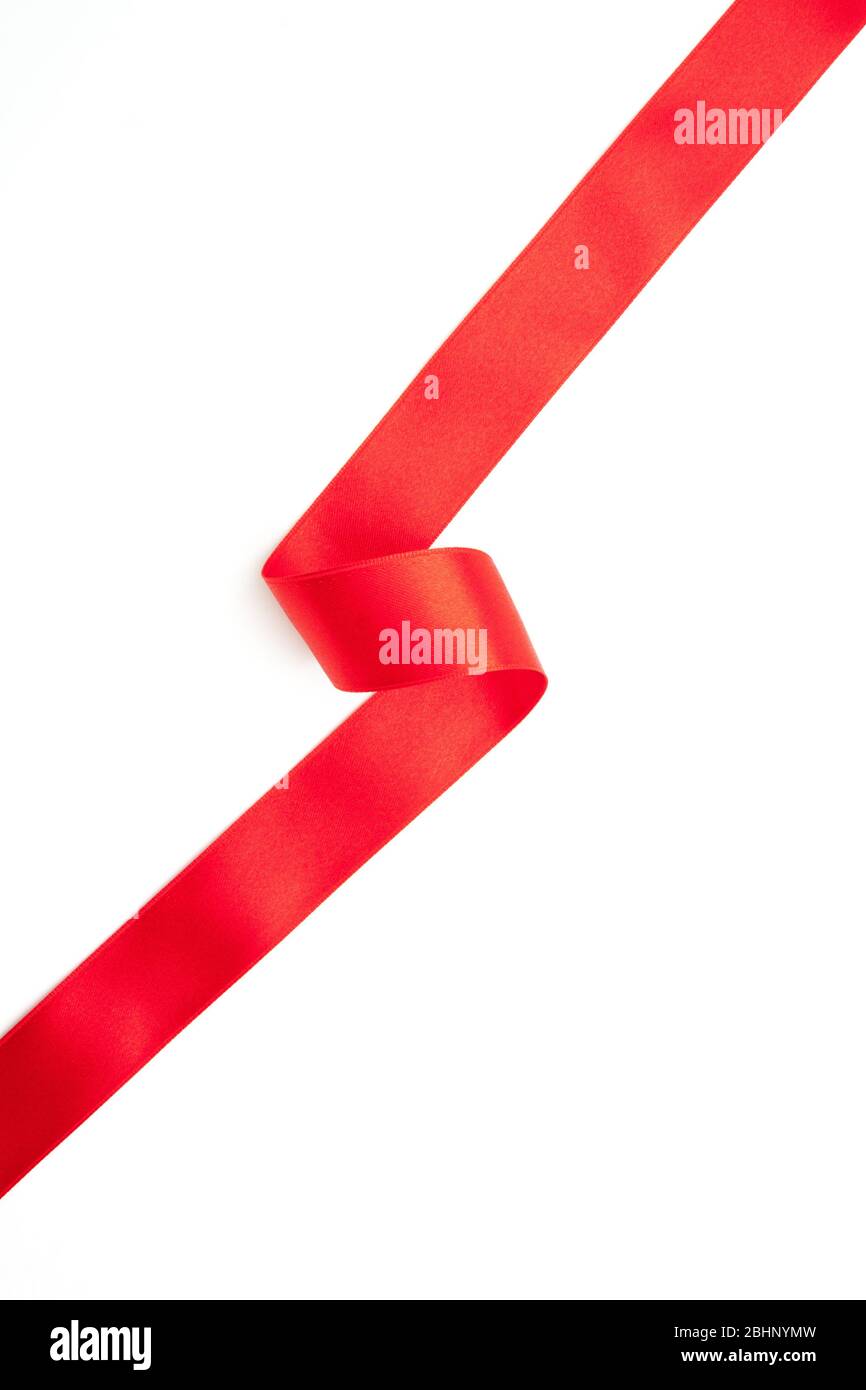 red ribbon border isolated on white background Stock Photo - Alamy
