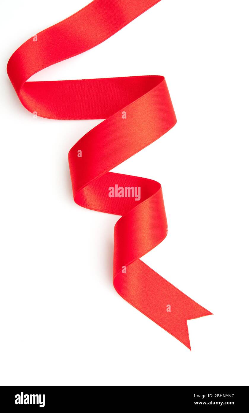 red ribbon border isolated on white background Stock Photo - Alamy