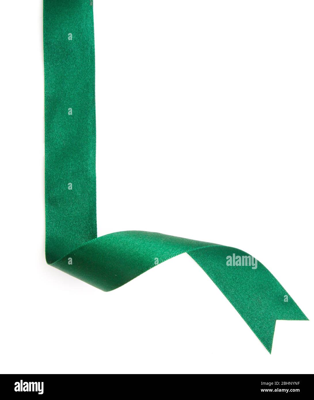 green ribbon border isolated on white background Stock Photo - Alamy