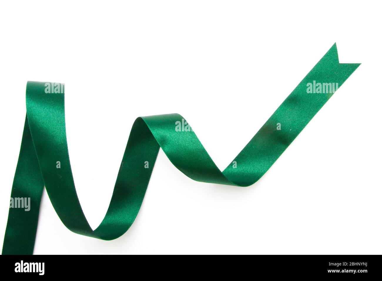 green ribbon border isolated on white background Stock Photo - Alamy