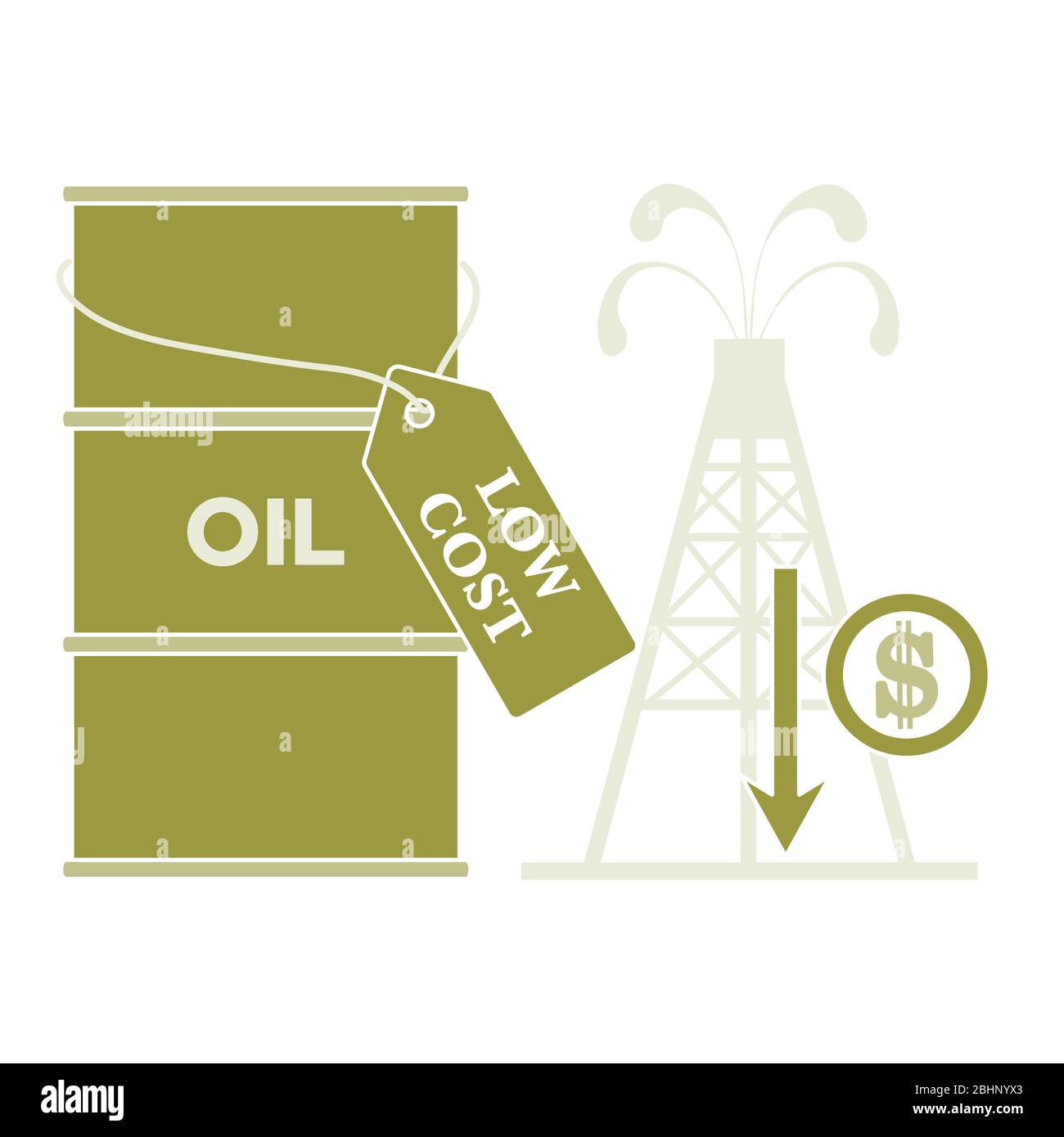 Vector illustration Oil price decrease. Petroleum industry. Economic ...