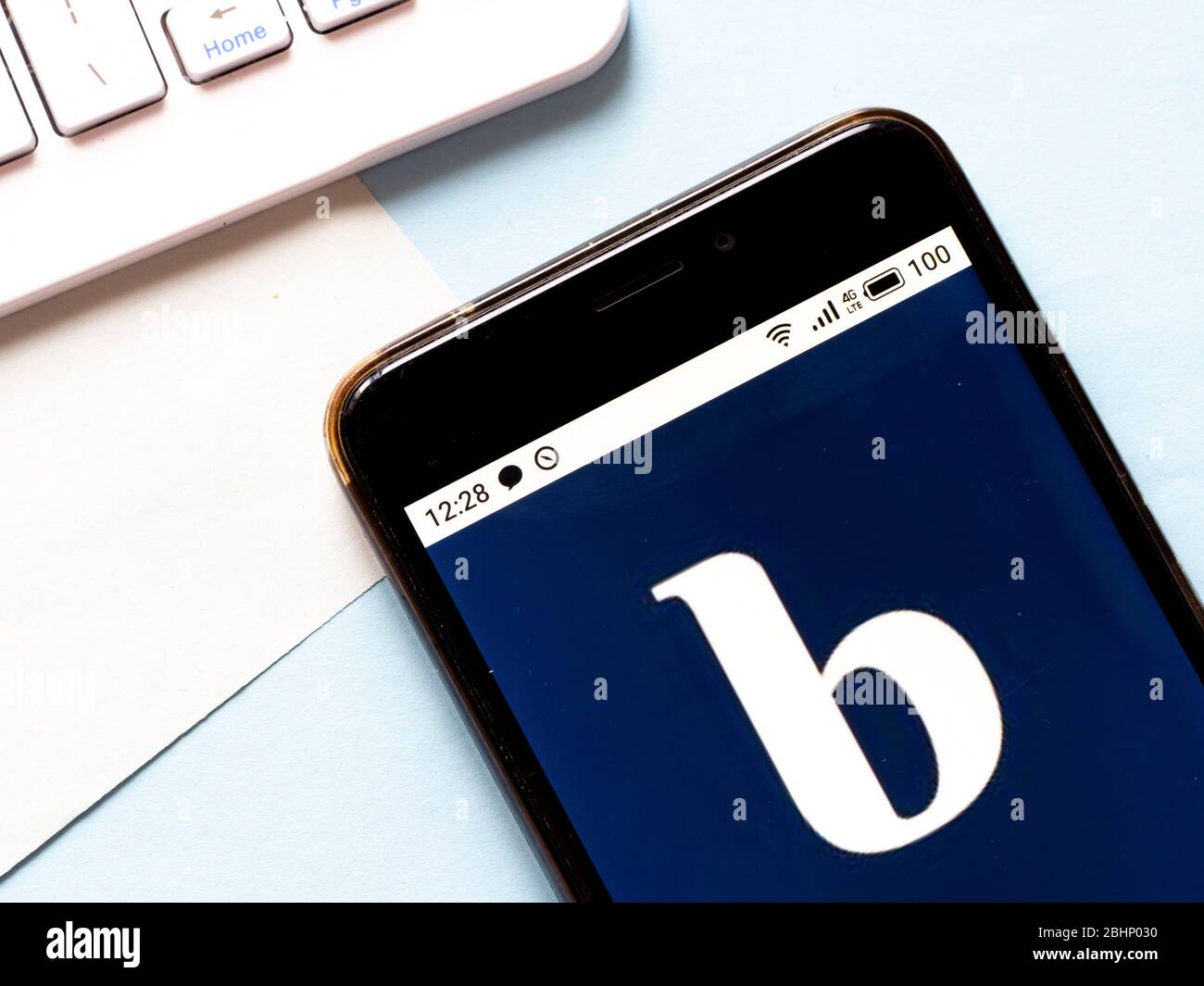 In this photo illustration Brooklinen logo is seen displayed on a ...