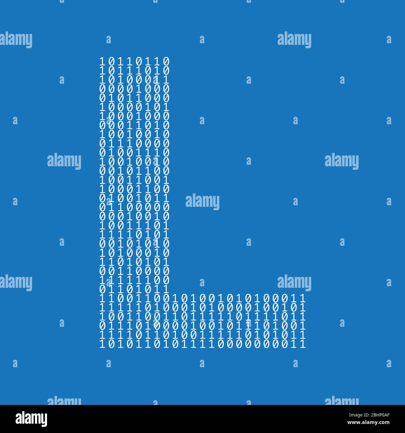 Letter L made from binary code digits. Technology background Stock ...