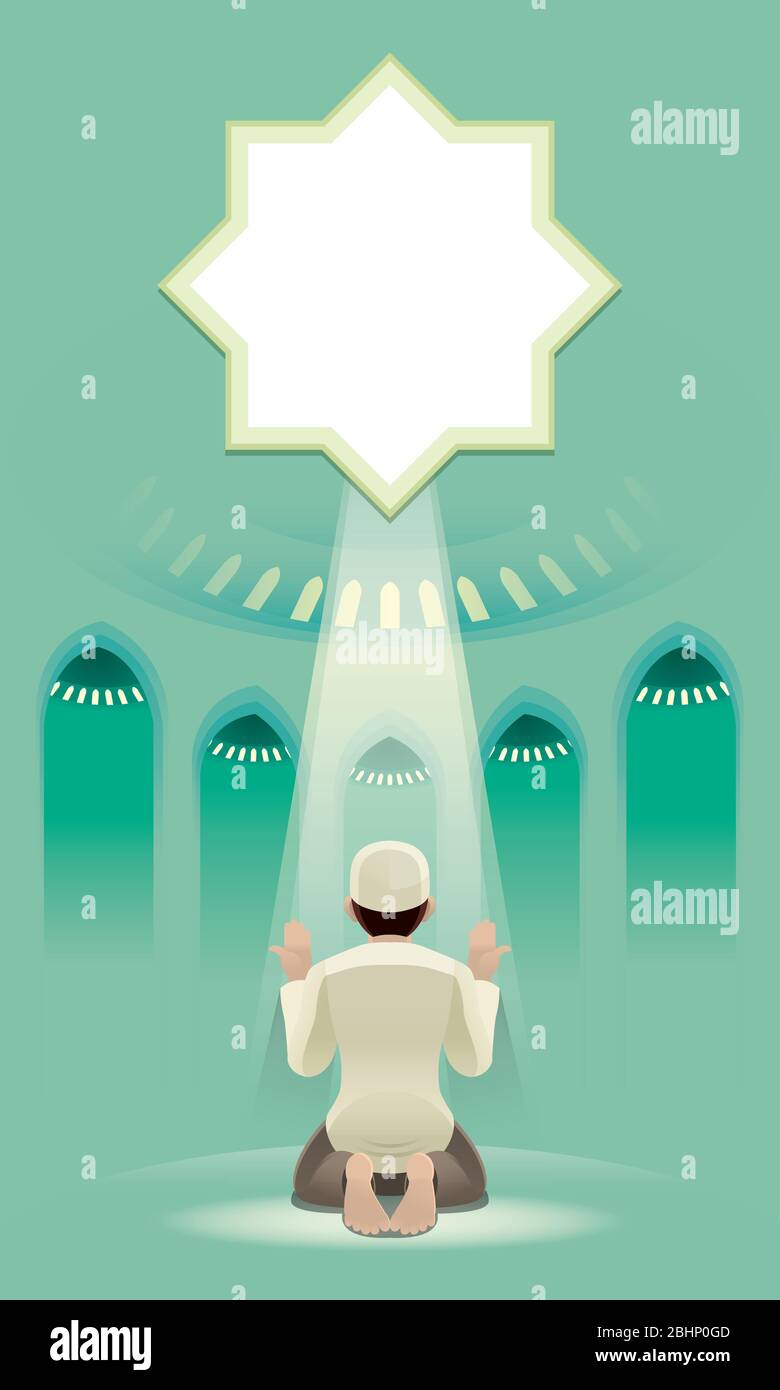 A devout Muslim praying in a holy mosque Stock Vector Image & Art - Alamy