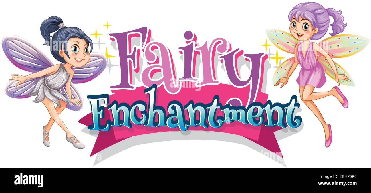 Font design for word fairy enchantment with illustration Stock Vector ...