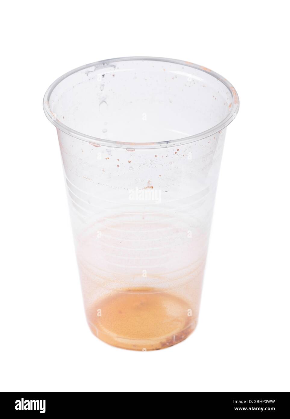 Empty dirty disposable plastic cup isolated on white background Stock ...