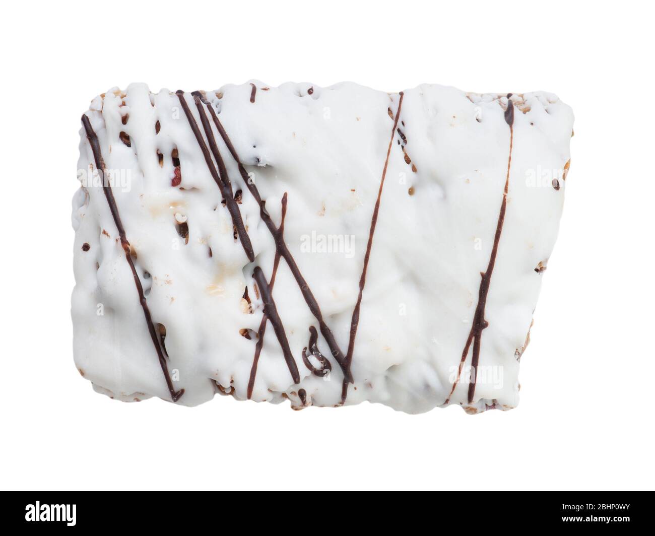 Sweet white chocolate icing puff pastry isolated on white background ...
