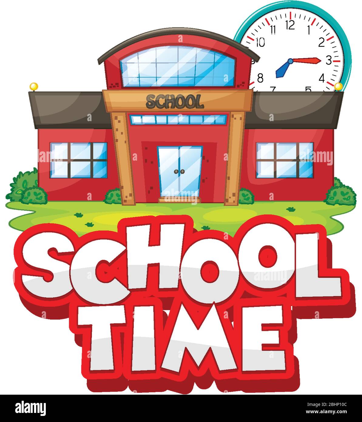 Font design for word school time on white background illustration Stock ...