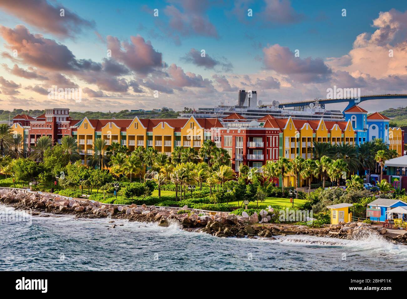 Rocky Surf by Colorful Curacao Resort Stock Photo - Alamy