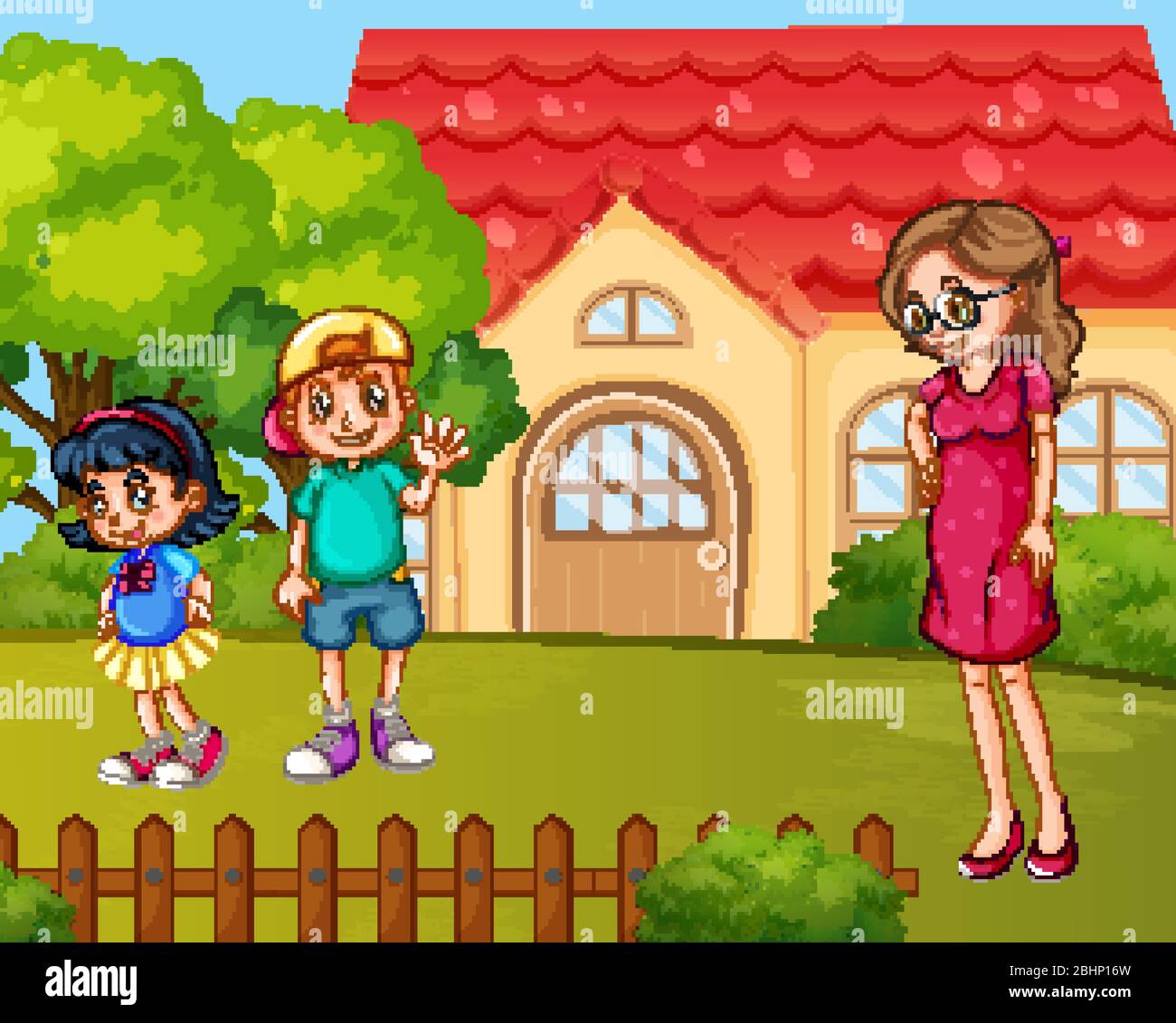 Scene with family having a good time at home illustration Stock Vector ...