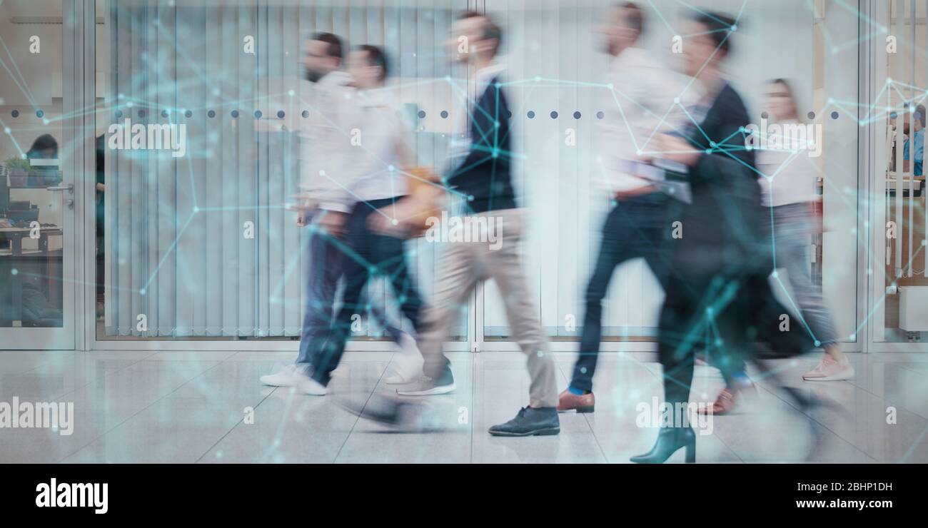 Anonymous group of business people in the office as a network and ...