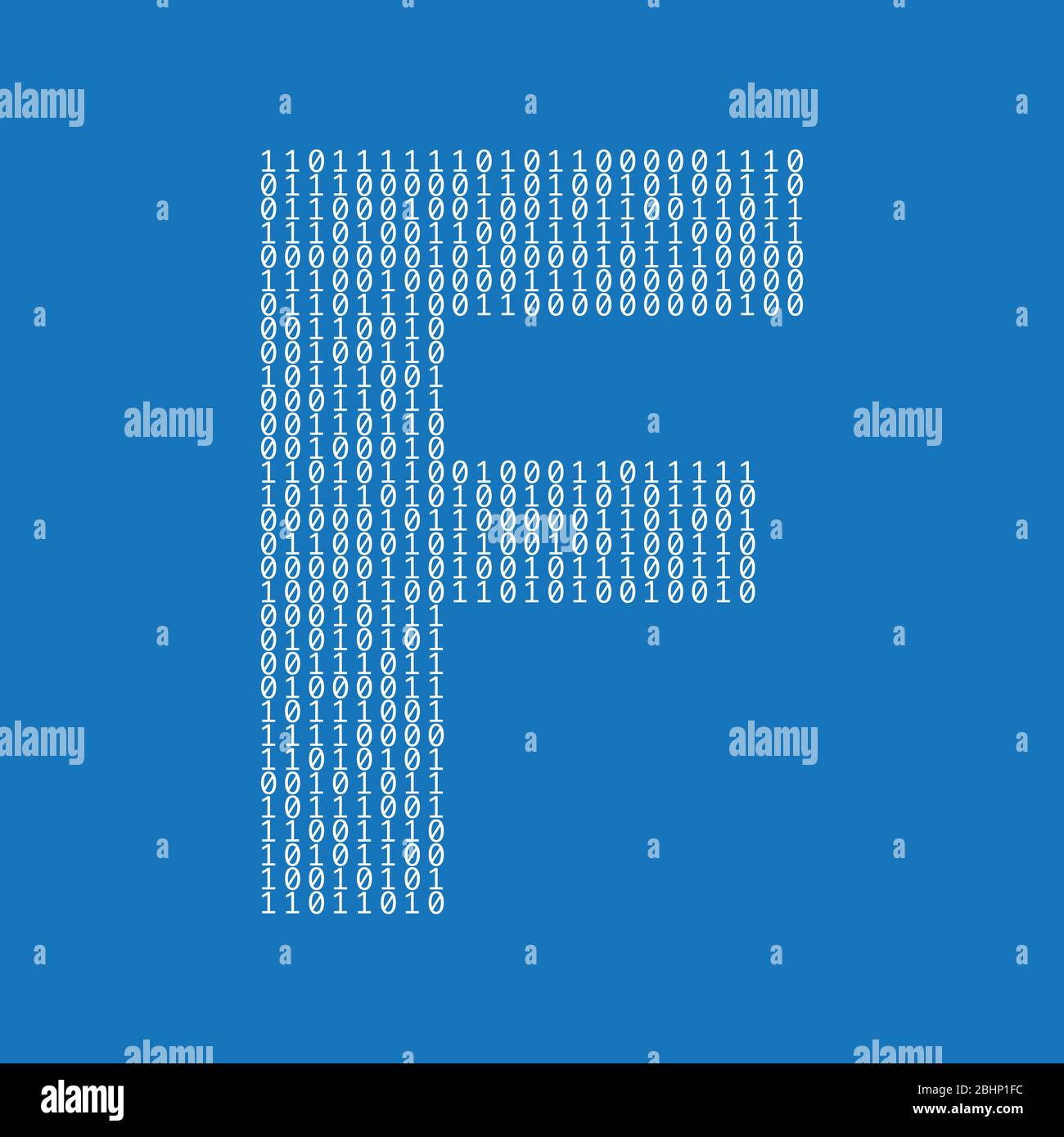 Letter F made from binary code digits. Technology background Stock ...