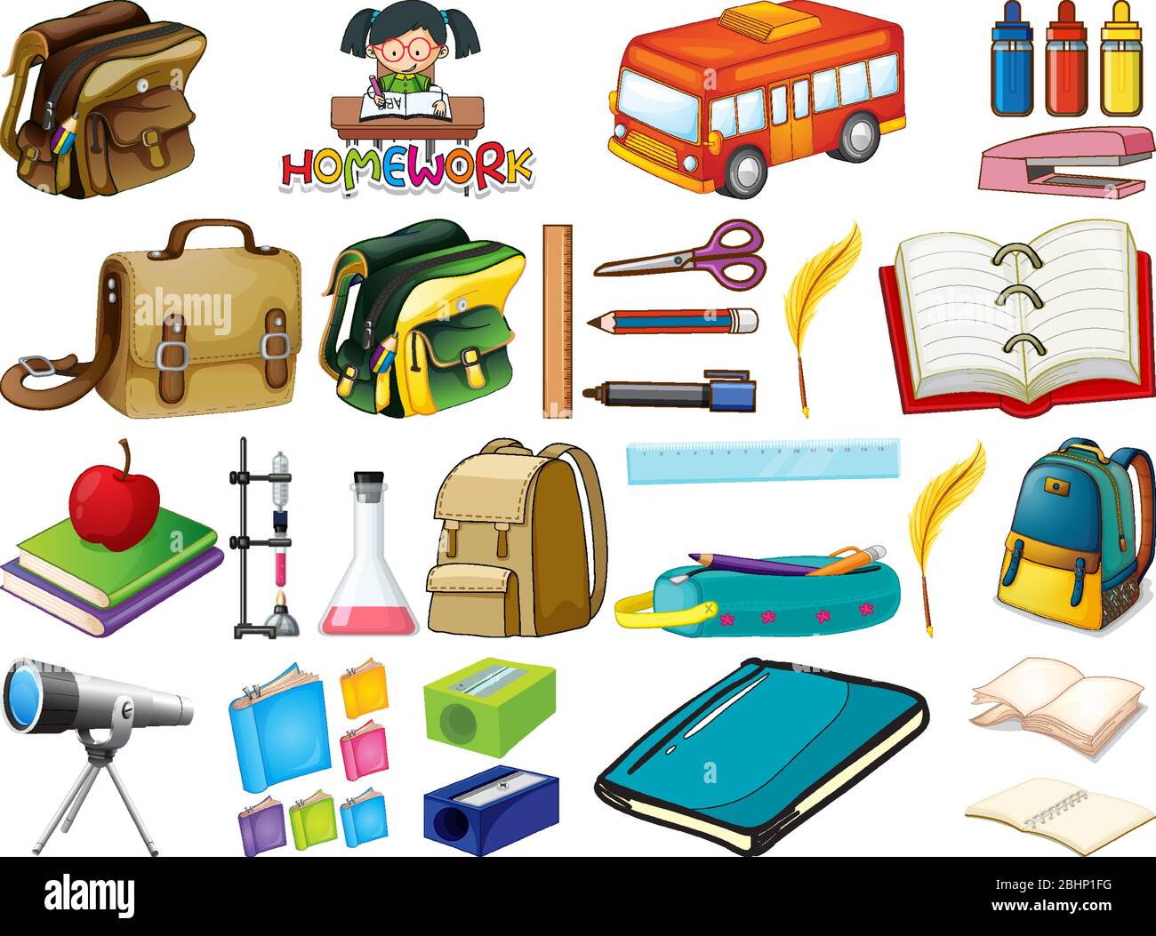Set of school element illustration Stock Vector Image & Art - Alamy