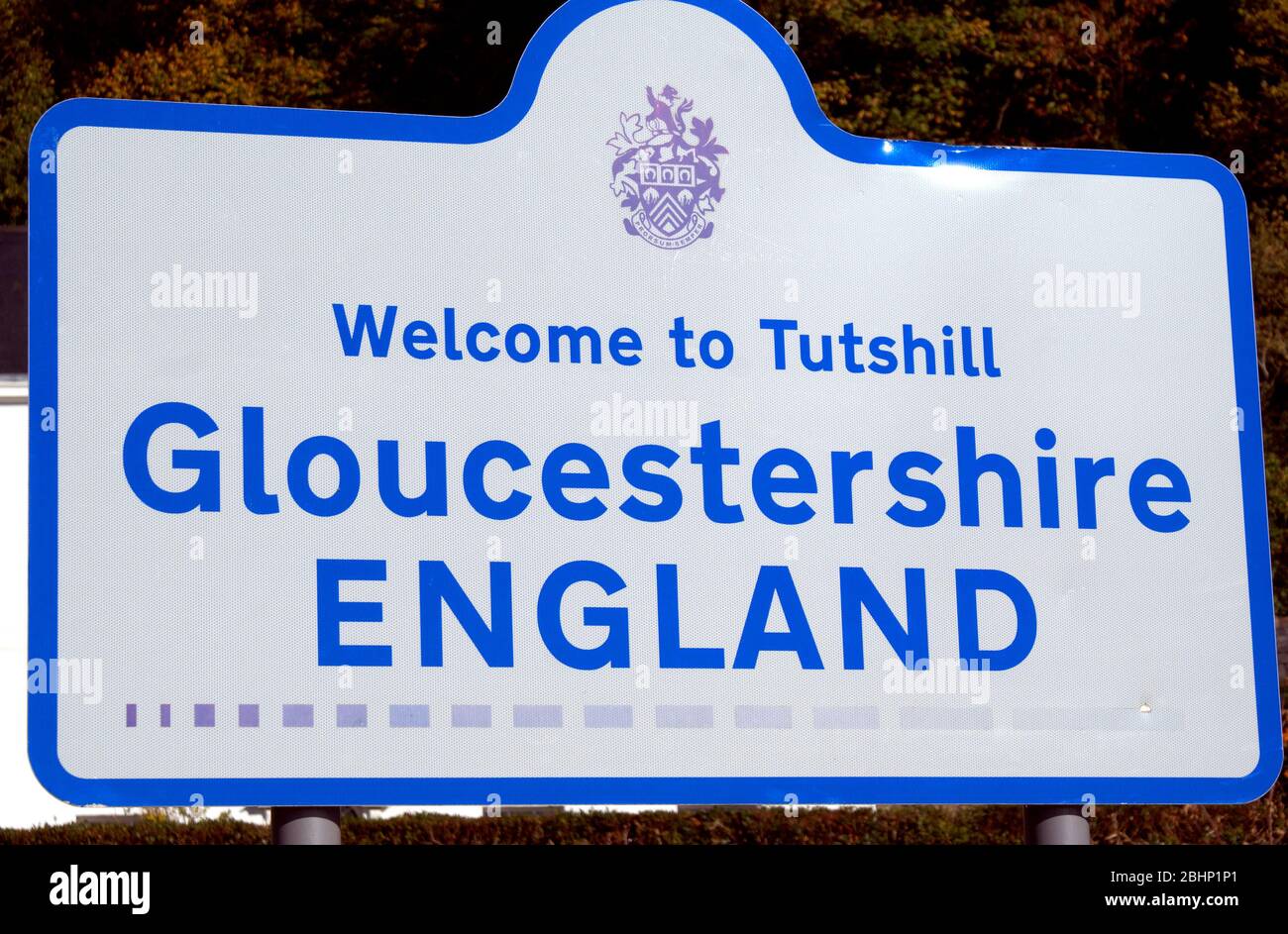 Welcome to Tutshill, Gloucestershire, England sign, Chepstow Stock ...