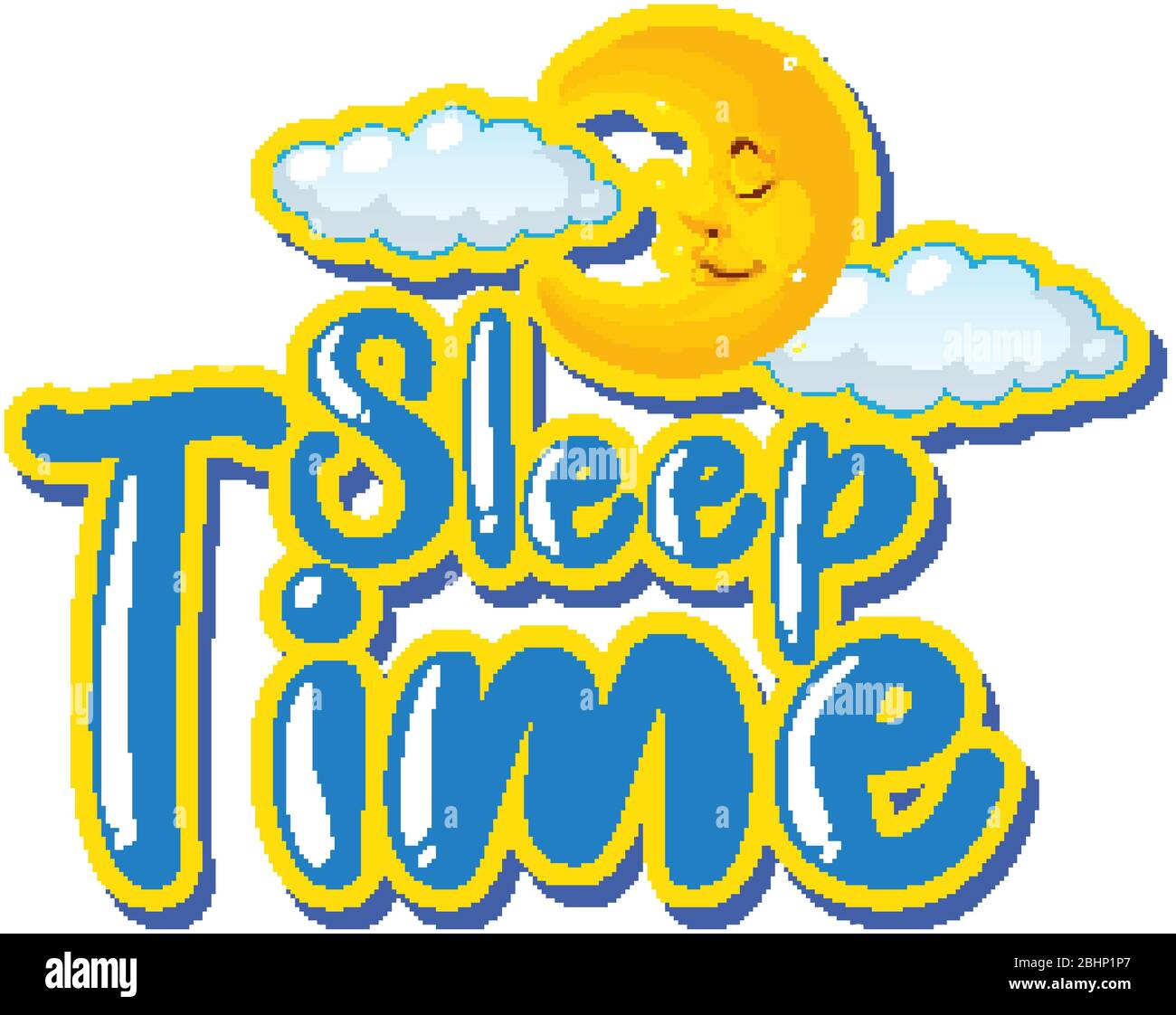 Font design for word sleep time with moon in the sky illustration Stock ...