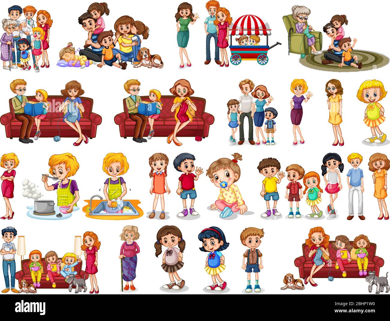 Set of people cartoon character illustration Stock Vector Image & Art ...