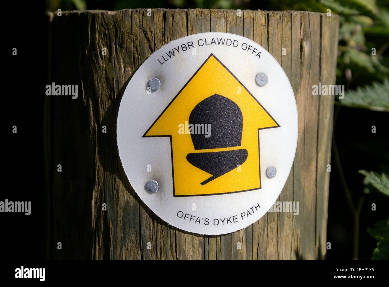 offas dyke footpath direction arrow with national trail long distance ...